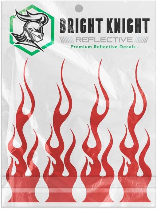 Amazon.com - Bright Knight Reflective Flame Stickers, 4 Pcs Red ...