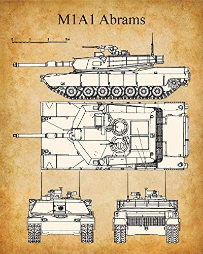 Amazon.com: M1A1 Abrams Patent Print - Military Battle Tank Art Poster ...