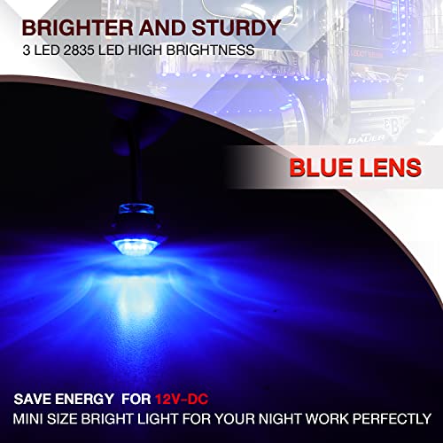 Snapklik.com : TMH 50 Pcs 3/4 Inch Round Blue LED Side Marker Indicator ...