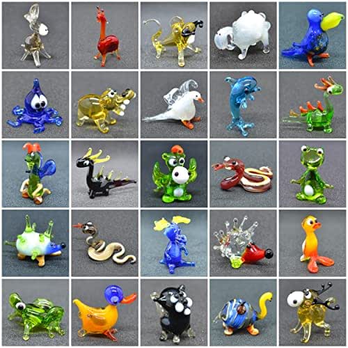 Amazon.com: Glass Animal Set of 25 Collectible Miniatures - Set of 25 ...