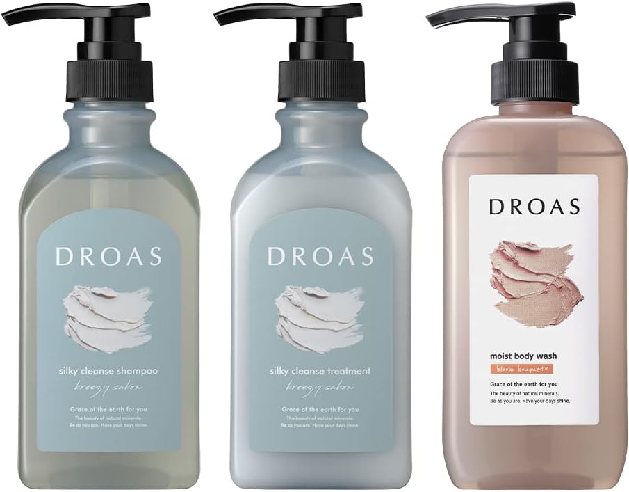 Amazon | DROAS ドロアス | シャンプー トリートメント ボディーソープ 3点セット シルキークレンズ × モイスト | DROAS(ドロアス) | シャンプー・コンディショナー ...