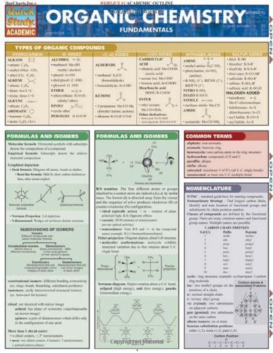 Organic Chemistry Fundamentals (Quickstudy: Academic) [Pamphlet] [2001 ...