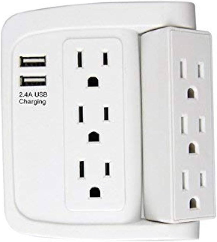 Amazon.com: ECOPlugs 6 Outlet Swivel Wall Adapter, Swivel Outlet with ...