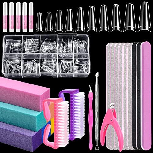 Amazon.com : Nail Tips Set with Nail Buffer : Beauty & Personal Care