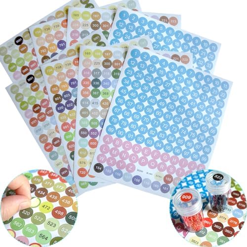 Amazon.com: 8Sheets Color Number Stickers，447 Colorful Diamond Painting ...