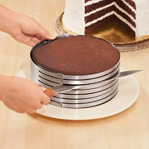 Buy BYTA Stainless Steel Cake Layered Slicer Adjustable Retractable ...