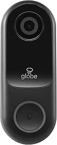 Globe Electric Wi-Fi Smart Video Doorbell, Hardwired, No Hub Required ...