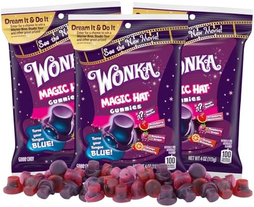 Amazon.com : Sweetzo NEW Wonka Gummy Hats, Assorted Fruit Flavored ...