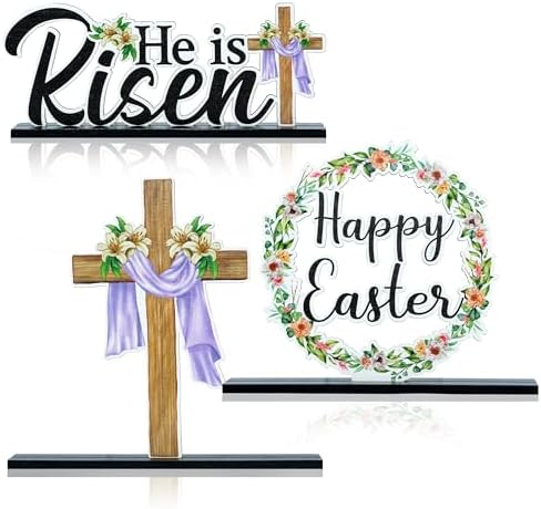Amazon.com: AsodSway Easter Religious Table Decorations - 3P Spring ...