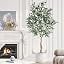 YOLEO 6FT Artificial Olive Tree Faux Silk Olive Plant for Home Office ...