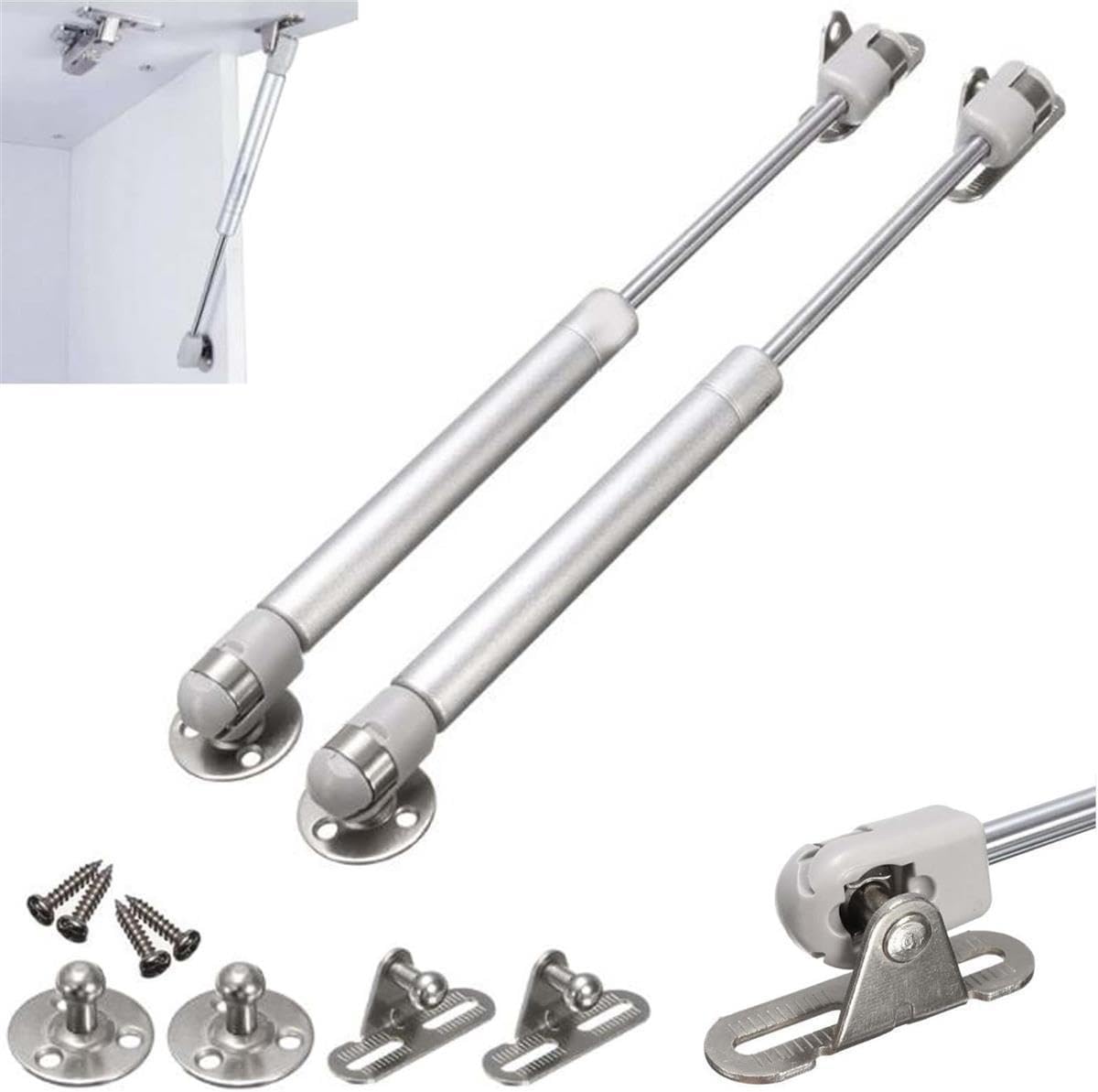 GTV Gasdruckfeder 80N mit integriertem Türdämpfer, weiß, Gaslift mit ...