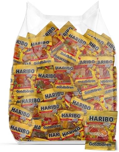 Amazon.com : Haribo Gummy Bears 100 Mini Packs Snacks Individually ...