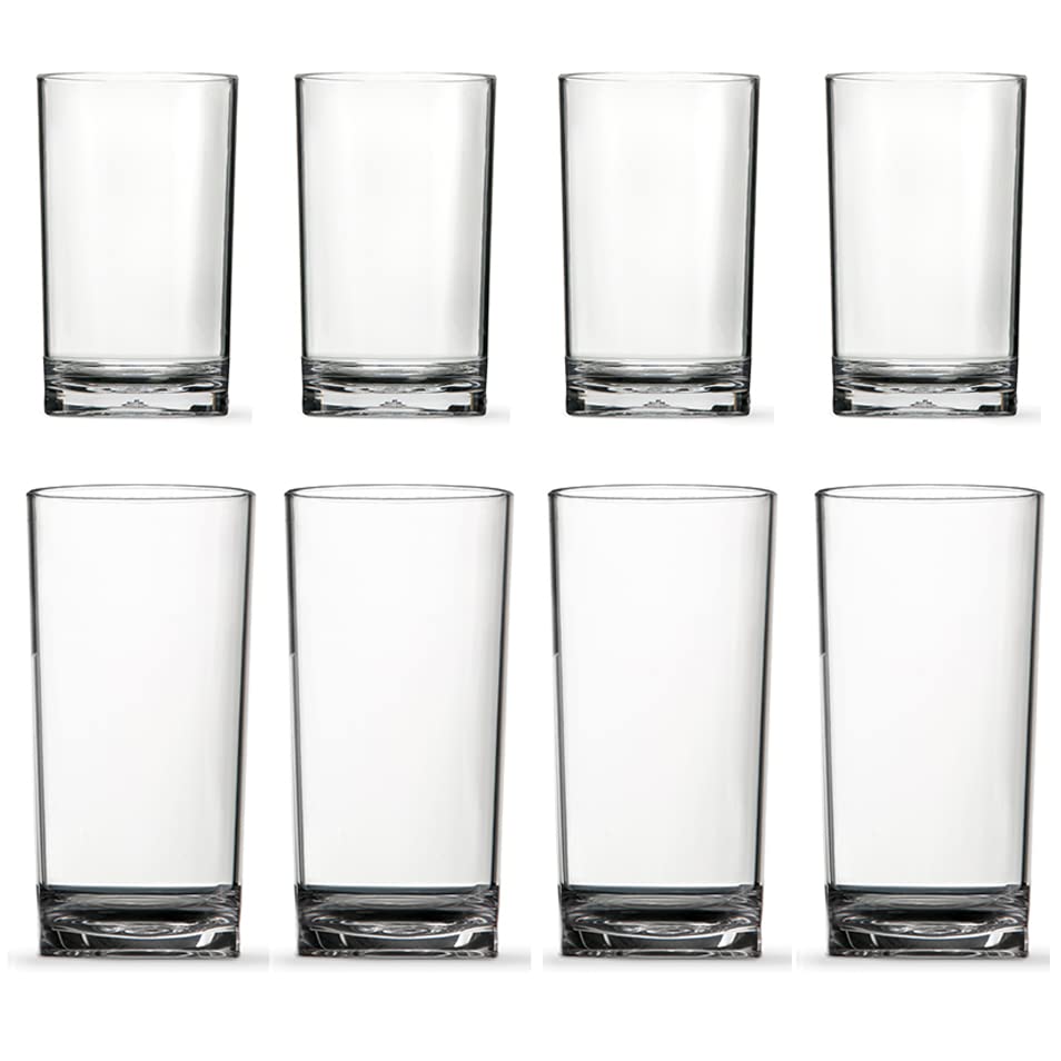 Snapklik.com : US Acrylic Classic Clear Plastic Reusable Drinking Glasses