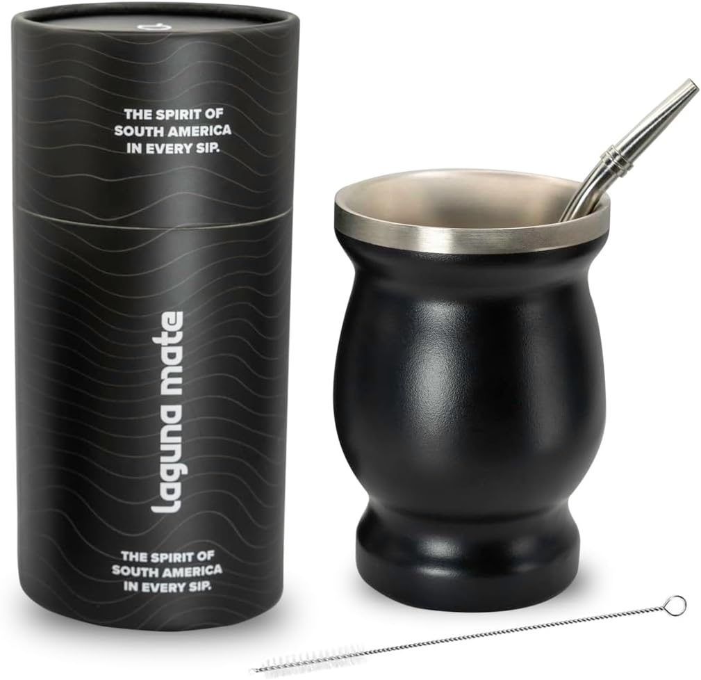 Amazon.com | Laguna Mate Stainless Steel Yerba Mate Cup and Bombilla ...