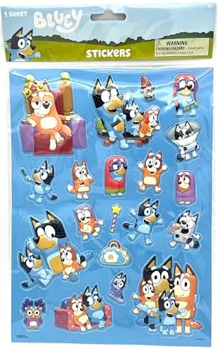 Amazon.com: Bluey Raised Sticker Sheet : Baby