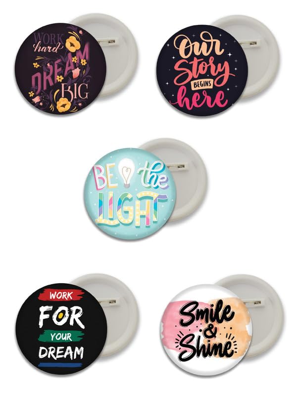 Buy D2C® Plastic Motivational Quotes Round Pin Button Badge - Perfect ...