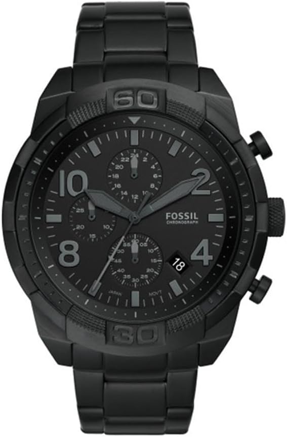 Fossil Machine Men's Black Dial Stainless Steel Band Chronograph Watch ...