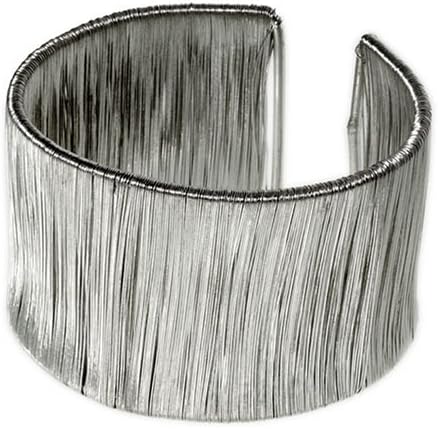 Amazon.com: Nvie Designs Wire Cuff Bracelet - Silver: Clothing, Shoes ...