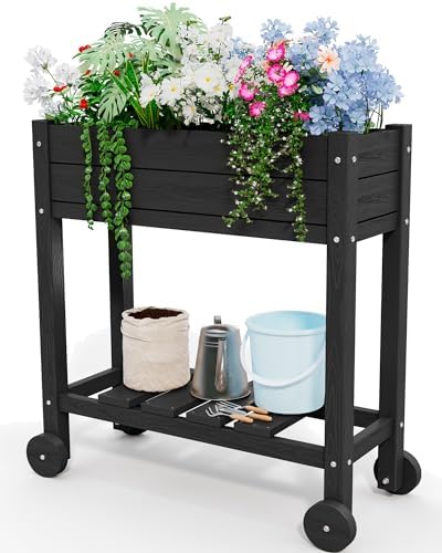 Amazon.com: JEAREY Raised Garden Bed with Legs, HDPE Elevated Garden ...