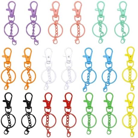 Amazon.com: PH PandaHall 36pcs 9 Colors Keychain Rings with Chain ...