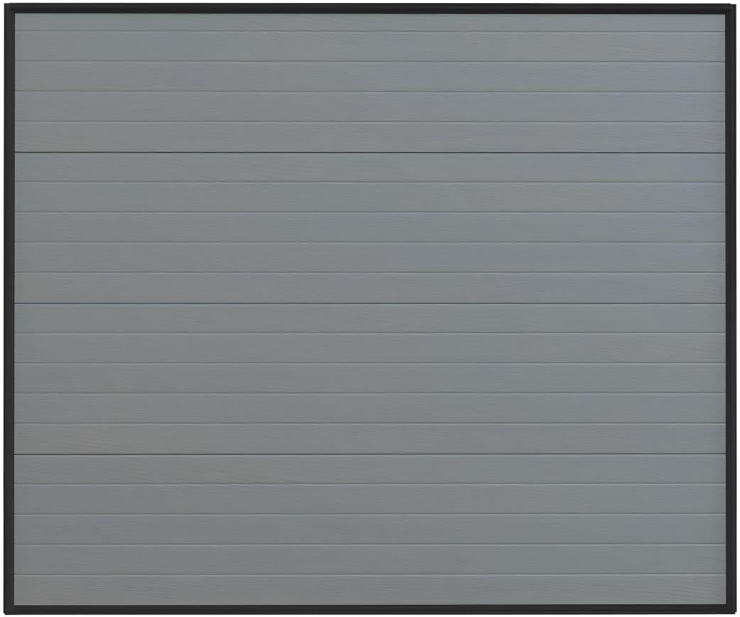 Vente-unique - Motorised grooved effect sectional garage door - Grey ...