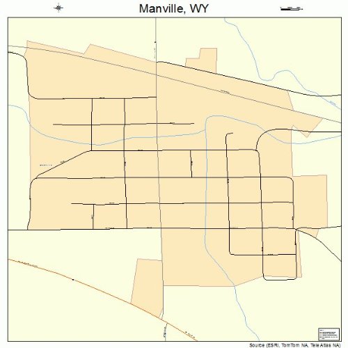Amazon.com: Large Street & Road Map of Manville, Wyoming WY - Printed ...