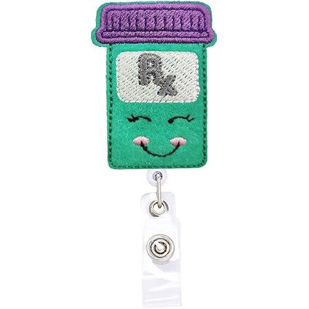 Amazon.com : Pill Bottle RX Badge Reel - Pharmacy Badge Holder ...