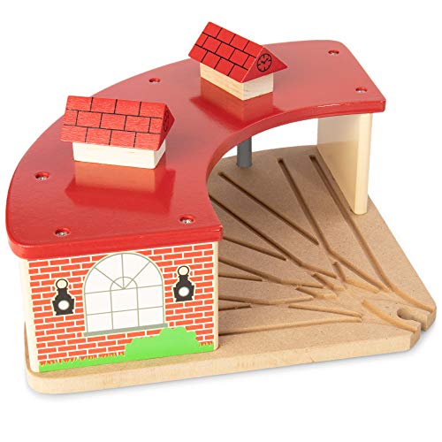 Wooden Train Track Train Garage - Train Storage Garage for Wooden Train ...