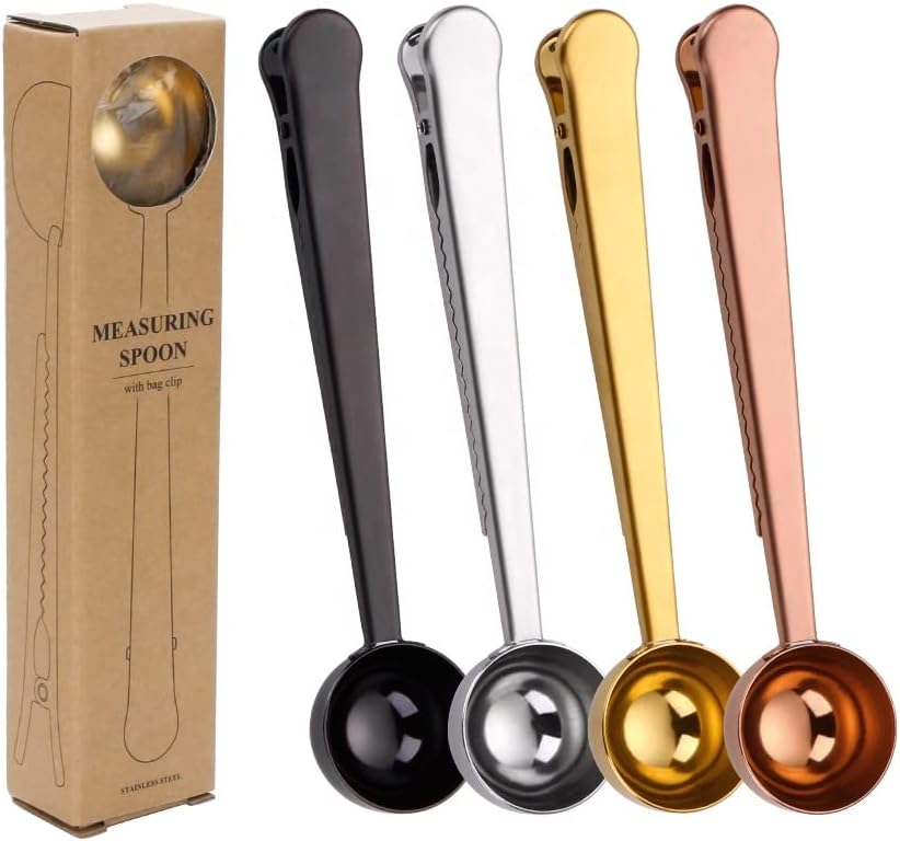 Amazon.com: 3PCS-Coffee scoop with clip stainless steel-Premium Coffee ...