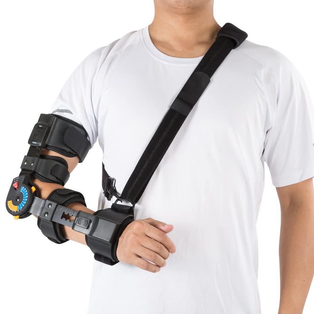 Buy Hinged ROM Elbow Brace, Adjustable Post OP Elbow Brace Stabilizer ...