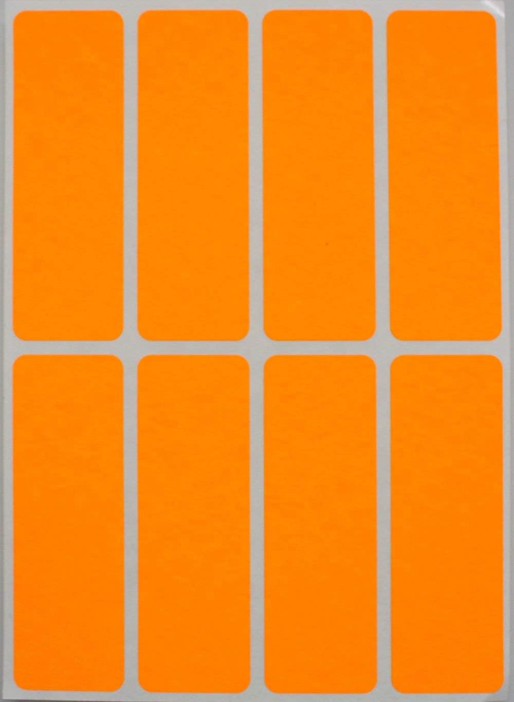 Royal Green Neon Orange Stickers Writable Rectangle Label 7.5cm x 2.5cm ...