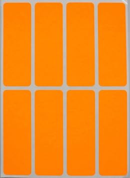 Royal Green Neon Orange Stickers Writable Rectangle Label 7.5cm x 2.5cm ...