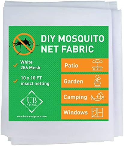 Amazon.com : White DIY Mosquito Net Fabric | 10x10 FT Netting | Insect ...