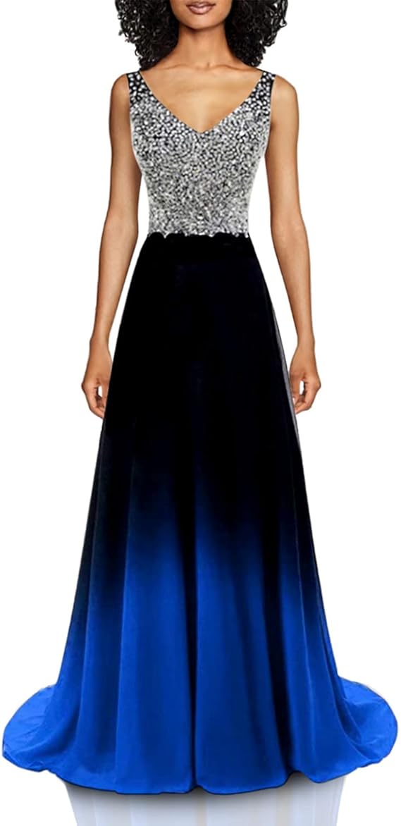 Beilite Women's Top Gradient Evening Prom A Line Gowns at Amazon Women ...