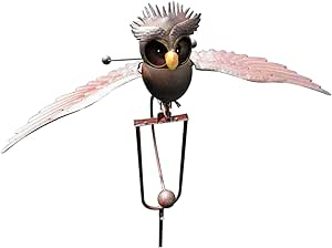 Amazon.com: Ckuakiwu Metal Flapping Wing Owl Wind Spinner, 50.4inch ...