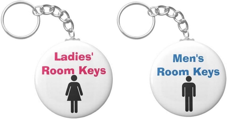 Amazon.com: Set 2 Ladies' / Men's Room Keys 2.25” Keychains Bathroom ...