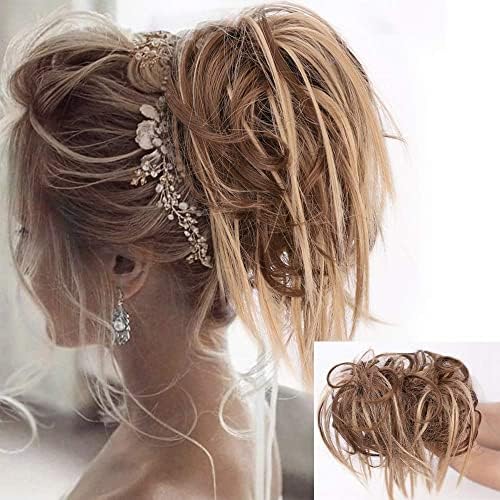 Slzhds 2 Piezas Chongos Postizos de Cabello, Extensión de Moño de Pelo ...