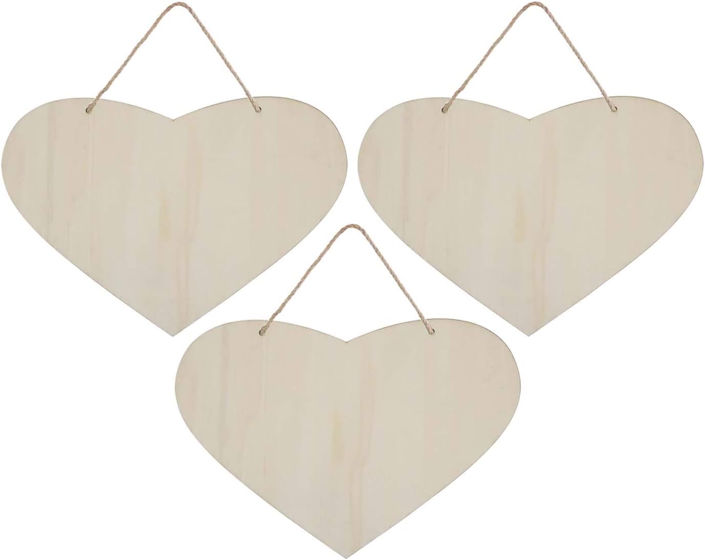 Amazon.com: Creaides 3pcs Heart Wood Sign Blank Wooden Plaque Large ...