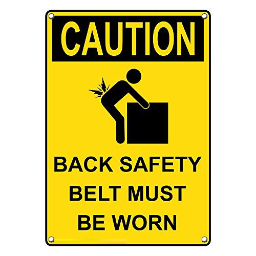 Amazon.com: Weatherproof Plastic Vertical OSHA Caution Back Safety Belt ...