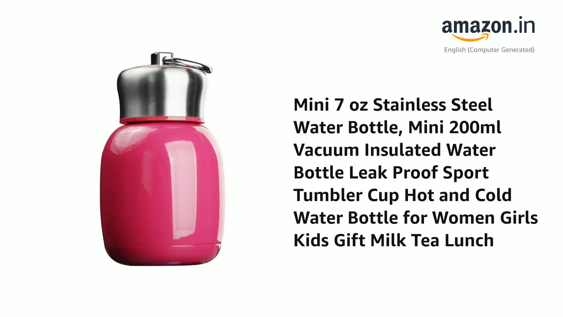 Watch Mini 7 oz Stainless Steel Water Bottle, Mini 200ml Vacuum ...