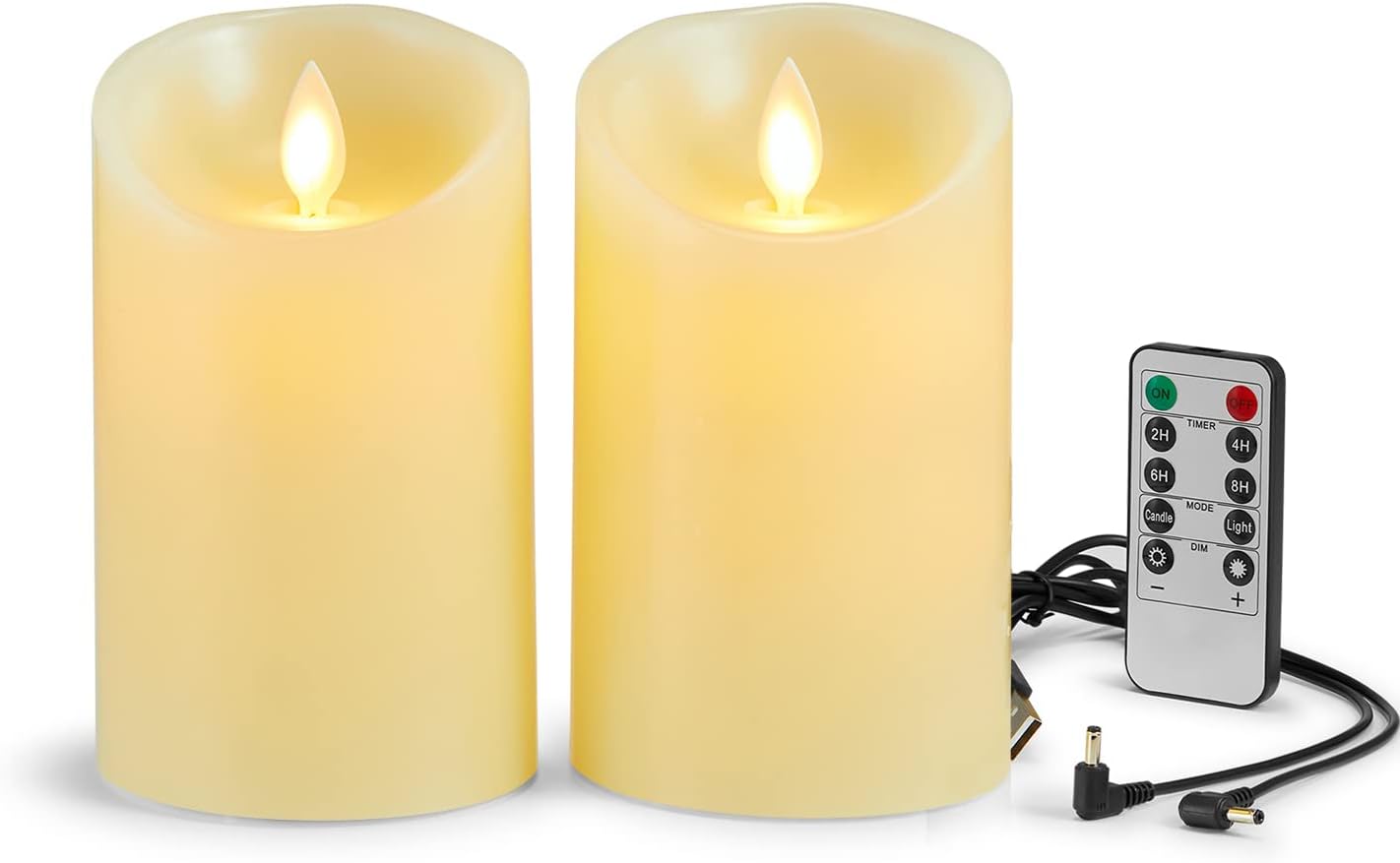 25 kabellose LED Kerzen mit Timerfunktion, Dimmer, flackernde Flamme ...