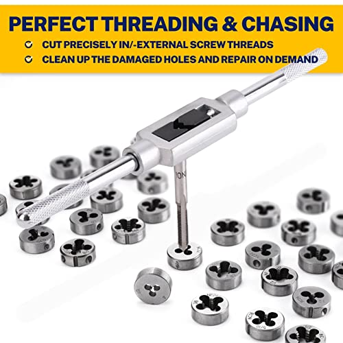 Snapklik.com : SAE And Metric Tap & Die Set 80 PCS, SAE: NC, NF, NPT ...