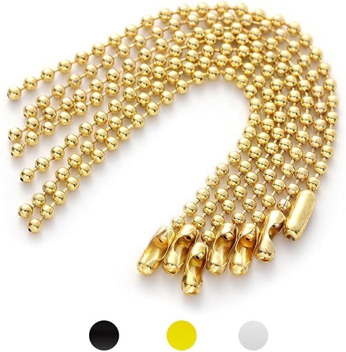 Amazon.com: VIUJUH 150 pcs 100mm 4" Bead Chain,2.4mm Diameter with Ball ...
