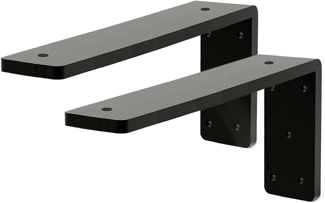 Amazon.com: Countertop Support Bracket 14 Inch 2 Pack 3/8" Thick Black ...