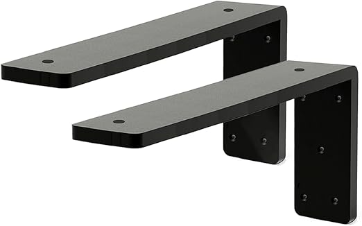 Amazon.com: Countertop Support Bracket 16 Inch 2 Pack 3/8" Thick Black ...