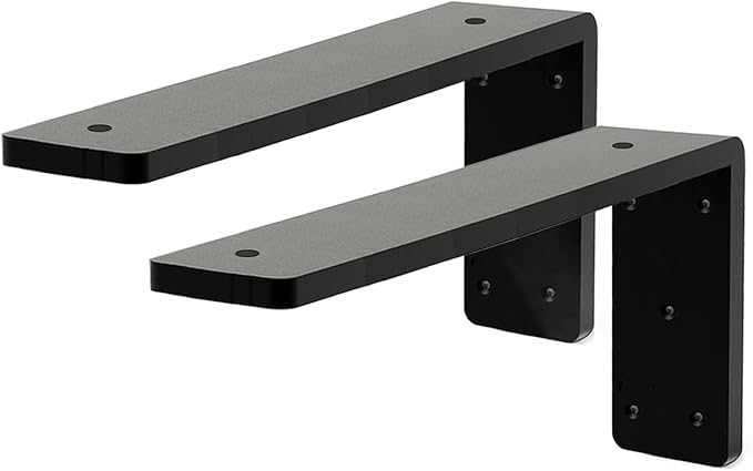Amazon.com: Countertop Support Bracket 16 Inch 2 Pack 3/8" Thick Black ...