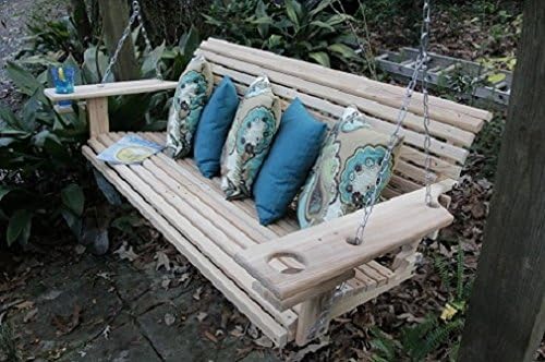 Amazon.com: 5 Foot Handmade Cypress Porch Swing with Cupholders : Patio ...