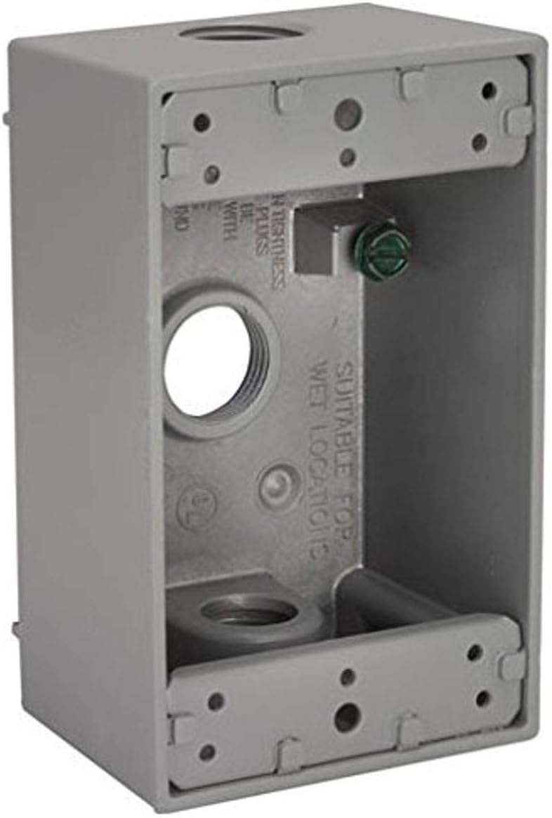 BELL 5341-0 Raco Square Weatherproof Outlet Box, 2 Gang, 32 Cu-in X 2 ...