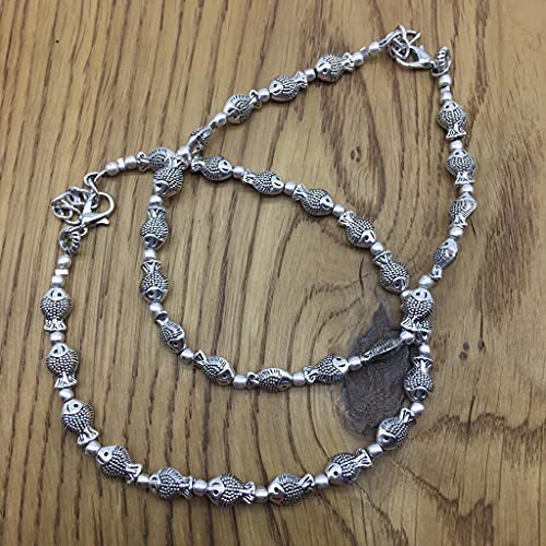 Buy Digital Women's Traditional Jewellery Silver Plated Anklets Fashion ...