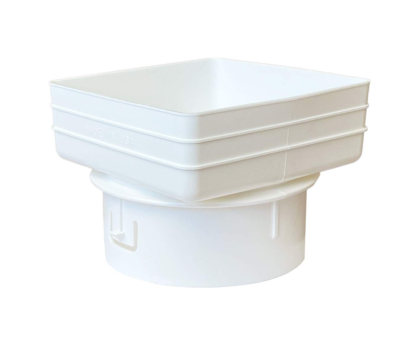 6x6x6 (White) Plastic Universal Downspout to Drain Tile Adapter ...